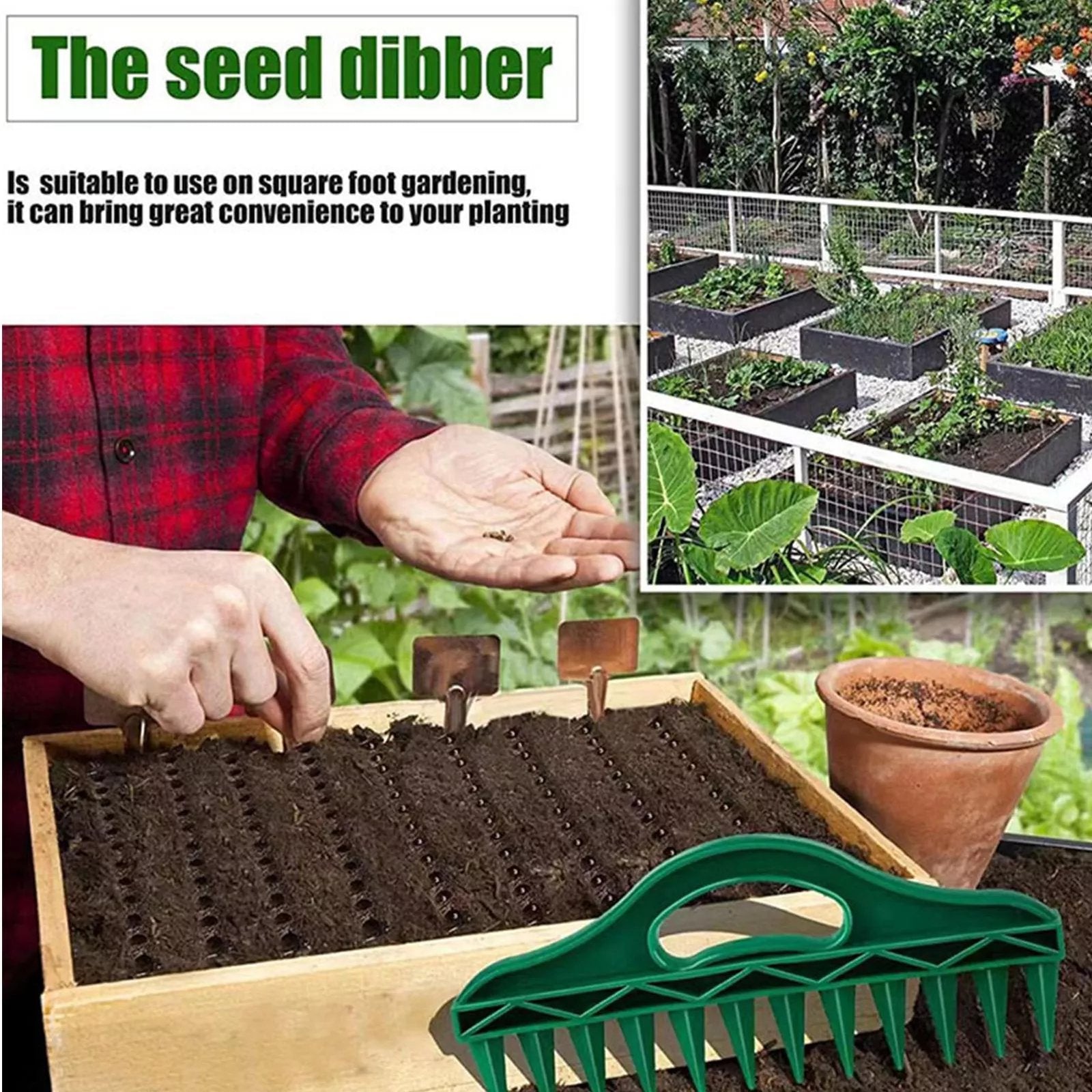 🌱Garden Seed Spacer & Dibbler – 12-Hole Precision Planting Tool – detroland